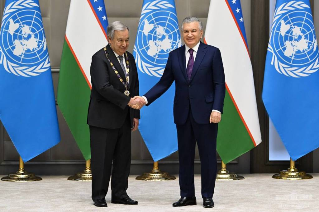 Mirziyoyev Honors UN Secretary-General with Prestigious Uzbek Award ...